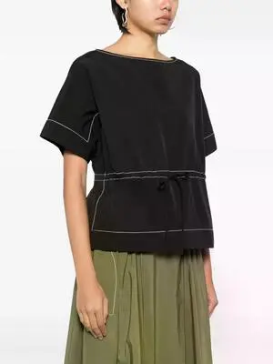 Simkhai Cotton Blend Top With Contrast Stitching