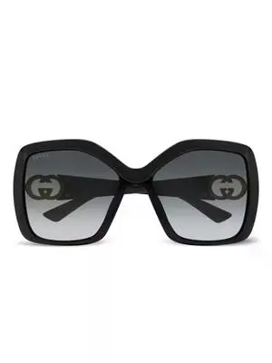 Gucci Square-frame Sunglasses With Interlocking G Logo - Black