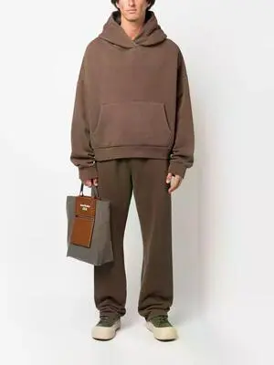 ENTIRE STUDIOS Drop Shoulder Cotton Hoodie - Brown