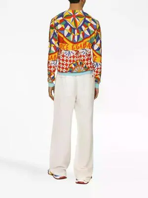 Dolce & Gabbana Geometric Print Silk Jumper