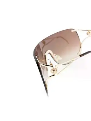 Carrera Eyewear Rimless Shield Sunglasses With Tortoiseshell Detail