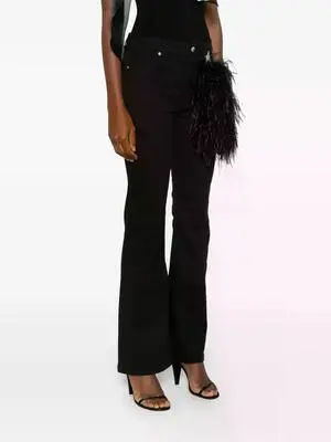 LOULOU Cotton Denim Feather Detail Jeans