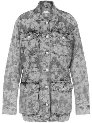 Moschino Floral-print Stonewashed Cotton Jacket
