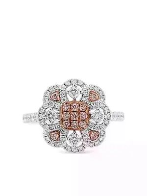 HYT JEWELRY 18k White Gold And Platinum Diamond Ring - Silver