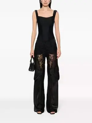 ATU BODY COUTURE Technical Jersey Square Neck Bodysuit - Black