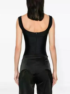 ATU BODY COUTURE Technical Jersey Square Neck Bodysuit - Black