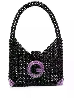Germanier Bead-embellished Shoulder Bag - Black