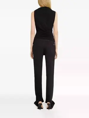 COURREGES Asymmetric Draped Jersey Tank Top - Black