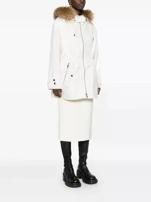 P.a.r.o.s.h Hooded Coat With Faux Fur Trim