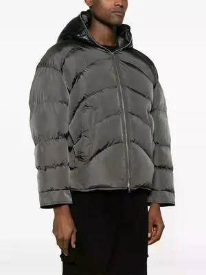 Random Identities Hooded Quilted Padded Jacket