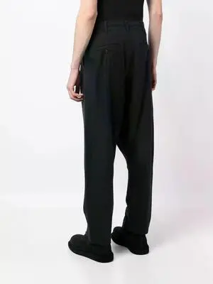 FORME D'EXPRESSION Pleated Drop-crotch Trousers In Virgin Wool - Blue