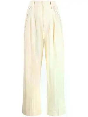 MII Hand-embroidered Cotton Corduroy Trousers