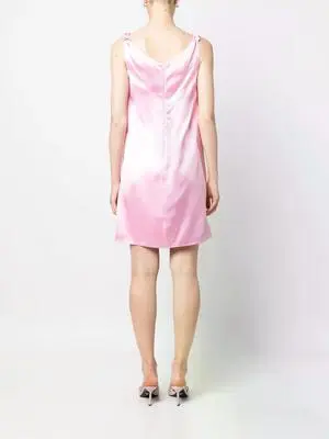N°21 Ruched Straps V-neck Satin Dress
