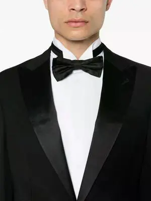 Giorgio Armani Contrast Wool Single-breasted Suit - Black