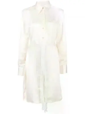 WALES BONNER Ivory Silk Shirt Dress - Neutrals