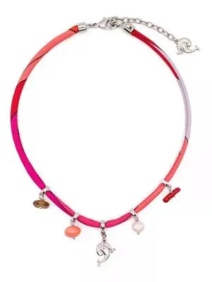 Emilio Pucci Embellished Charm Necklace - Silver