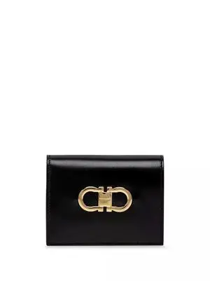 FERRAGAMO Gancini Logo-plaque Leather Wallet - Black