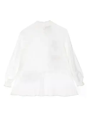 Shiatzy Chen Floral-embroidered Wool-silk Blend Jumper - Neutrals