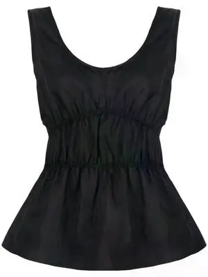 Goen.j Ruched Sleeveless Top - Black