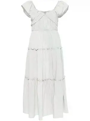B+AB Pleated Tiered Midi Dress - Grey