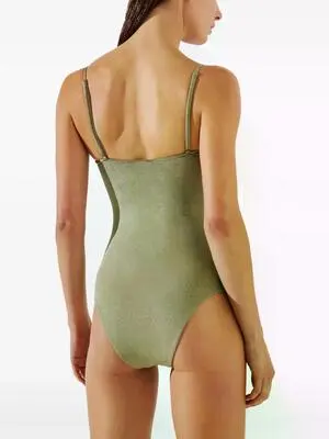 Karl Lagerfeld Ring Embellished One-piece Swimsuit - Green