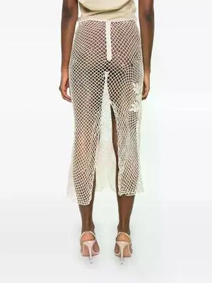 Magda Butrym Crochet Midi Skirt With Floral Motif