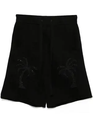 LANEUS Knitted Bermuda Shorts With Sequin Detailing