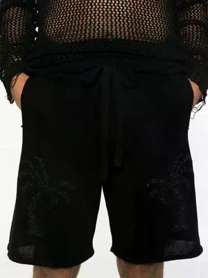 LANEUS Knitted Bermuda Shorts With Sequin Detailing