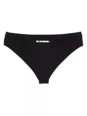JIL SANDER Logo-print Bikini Bottoms - Black