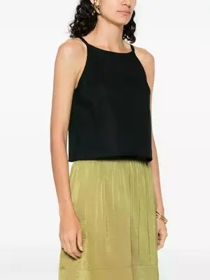 MOUTAKI Sleeveless Square Neck Top With Keyhole Detail