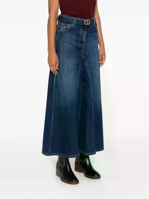 TWINSET Wide Leg Jeans With Logo Buckle
