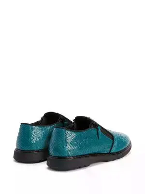 GIUSEPPE ZANOTTI Snake-effect Leather Loafers - Blue