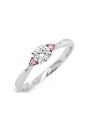 HYT JEWELRY 18kt White Gold Diamond Ring With Pink Diamonds