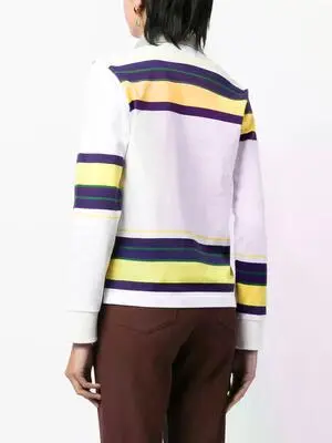 Kolor Deconstructed Collar Striped Sweatshirt