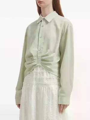 B+AB Ruched Long-sleeve Shirt - Green