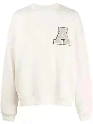 Axel Arigato Organic Cotton Crew Neck Sweatshirt With Logo Patch - Neutrals