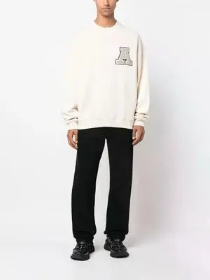 Axel Arigato Organic Cotton Crew Neck Sweatshirt With Logo Patch