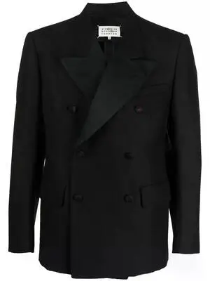 MAISON MARGIELA Double-breasted Mohair Blazer - Black