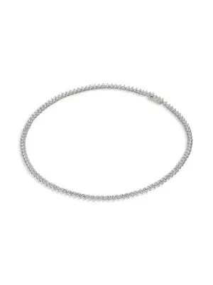 ANABELA CHAN 18kt White Gold Petite Eternity Heart Necklace - Silver