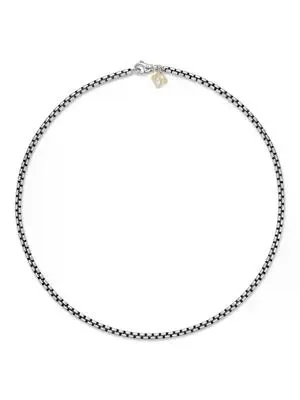David Yurman 14kt Yellow Gold And Sterling Box Chain Necklace - Silver