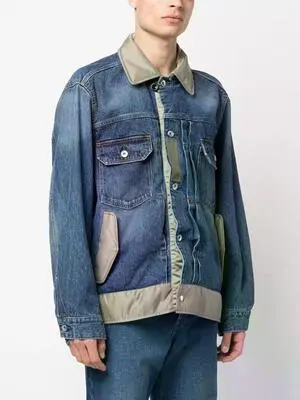 Sacai Contrasting-collar Denim Jacket