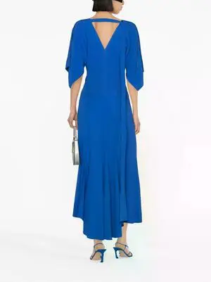 Victoria Beckham Draped-sleeve Midi Dress