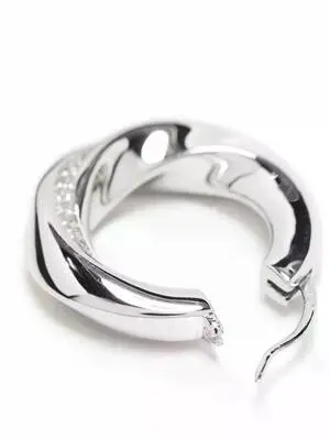 Tom Wood Infinity Crystal Rock Hoop Earrings - Silver