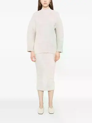 Issey Miyake Beige Recycled Polyester High Neck Jumper