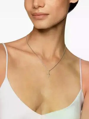 David Yurman Sterling And Diamond Cross Pendant Necklace - Silver