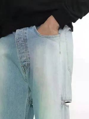 Random Identities Cut-out Straight-leg Jeans
