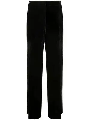 P.a.r.o.s.h Velvet Finish Straight Leg Trousers - Black