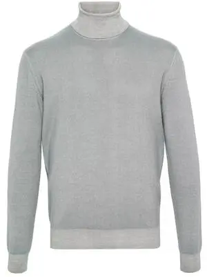 DELL'OGLIO Roll Neck Knitted Jumper Grey
