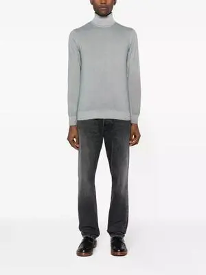 DELL'OGLIO Roll Neck Knitted Jumper - Grey