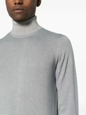 DELL'OGLIO Roll Neck Knitted Jumper - Grey